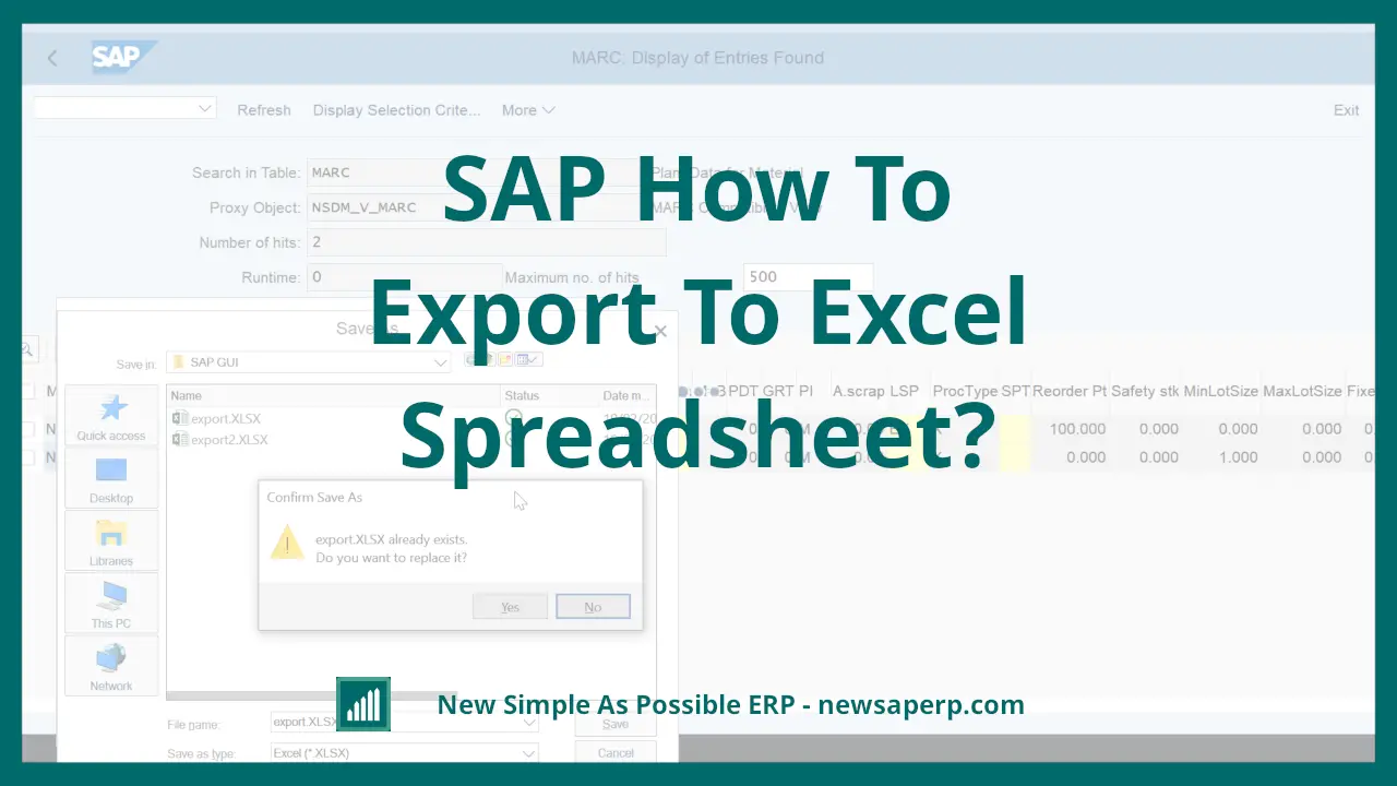 SAP How To Export To Excel Spreadsheet 