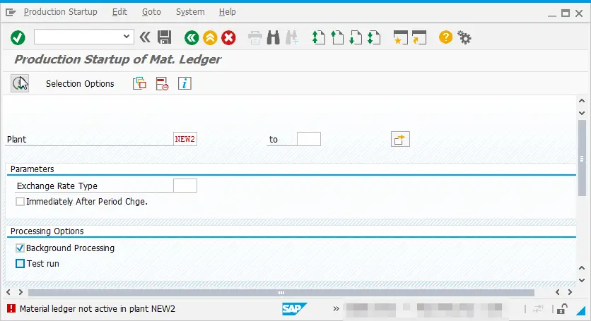 SAP Message C+302 – Material ledger not active in plant